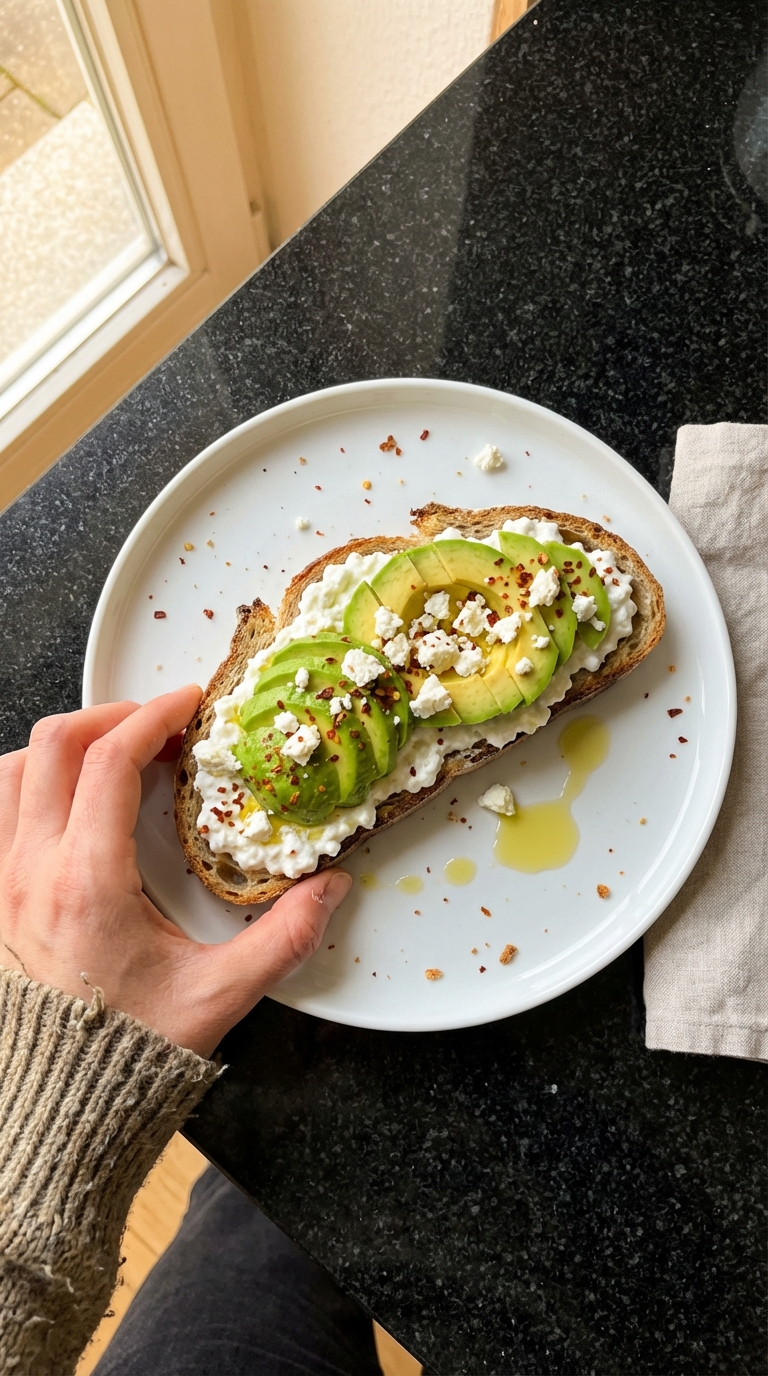 Hüttenkäse Avocado Toast - Allesgekocht
